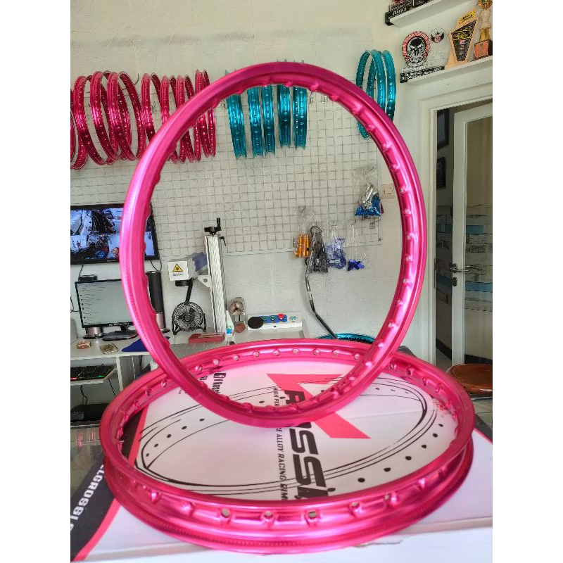 Jual Velg VRossi anodize POLOS warna pink ukuran 120 , 140 , 160 ...
