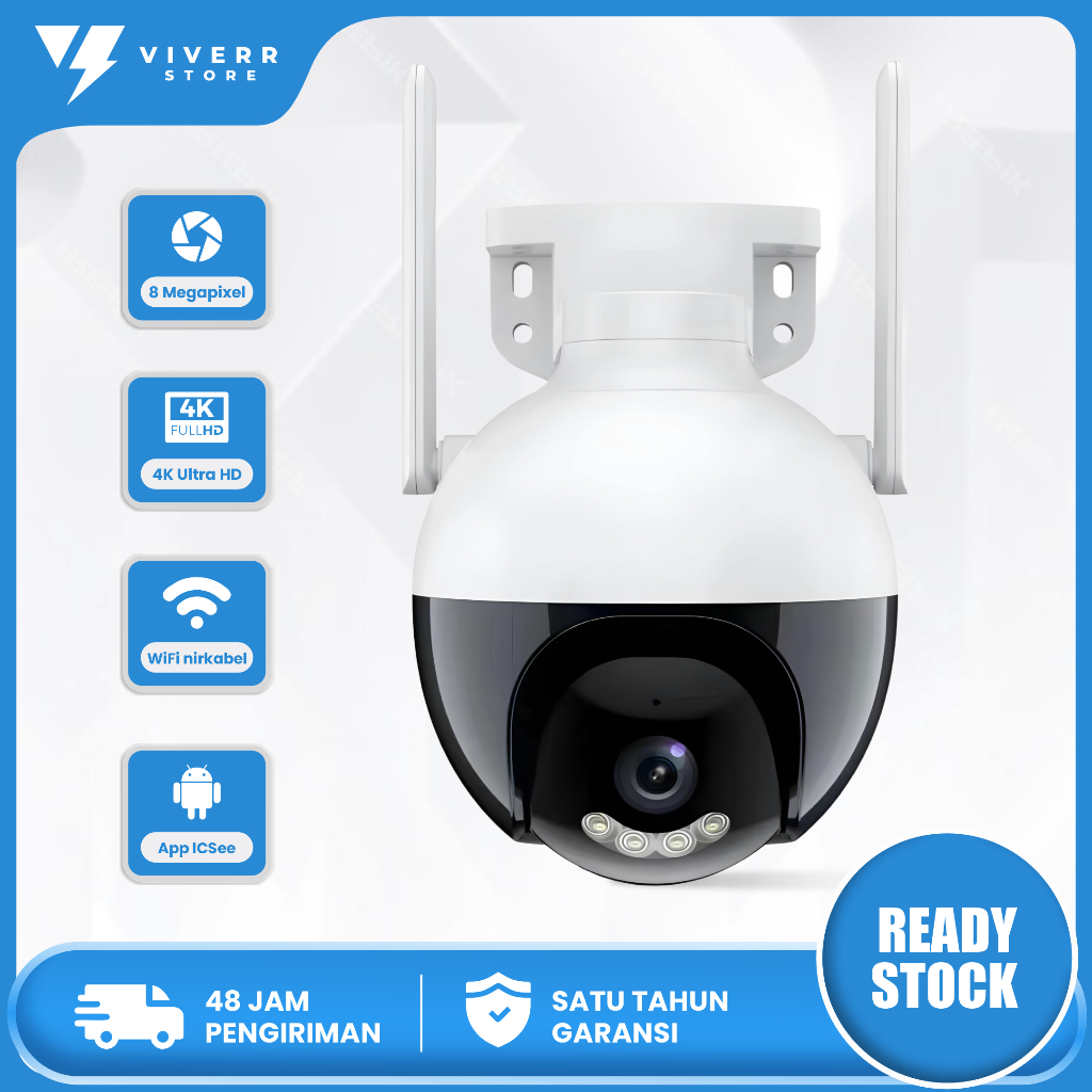 Jual Kamera CCTV IPCam PTZ Camera 8MP 1080p Kamera Keamanan Aplikasi ...