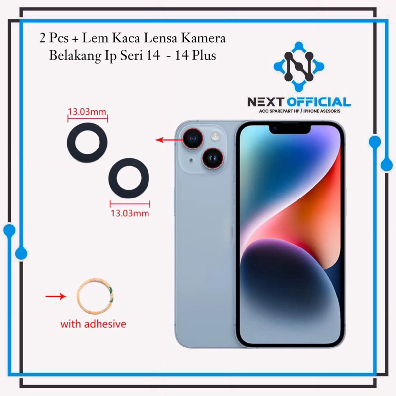 Jual Lensa Kaca Kamera Belakang Ip Seri 14 - 14 Plus Full Set Lem New ...