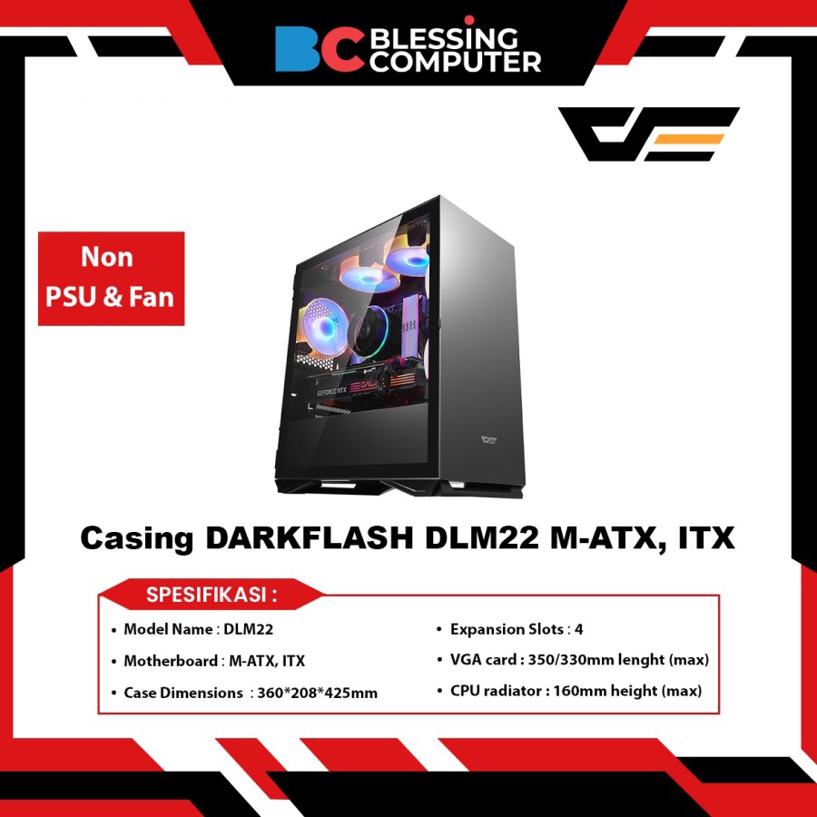 Jual Casing DARKFLASH DLM22 M-ATX, ITX - Black | Shopee Indonesia