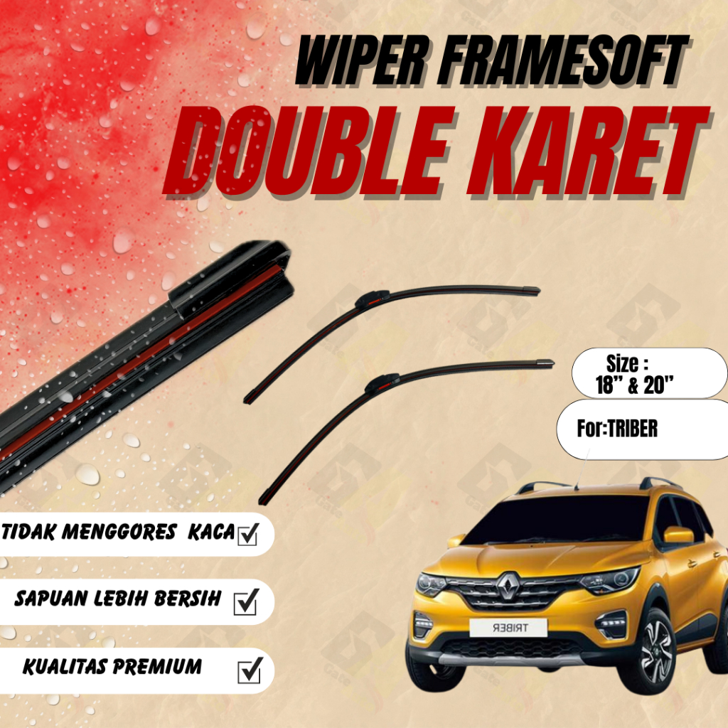 Jual Wiper Framesoft Double Karet Premium KIA Triber Mode OEM | Shopee ...