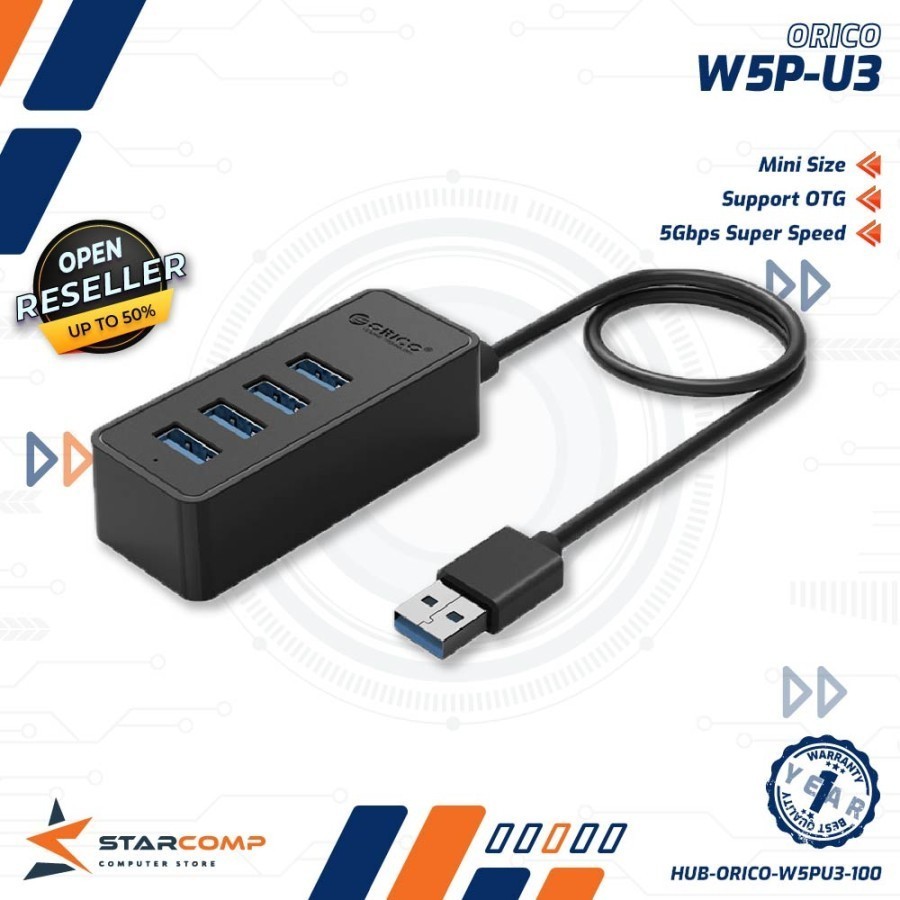 Jual ORICO W5P-U3 USB HUB 4 Port USB3.0 with Power Supply | Shopee ...