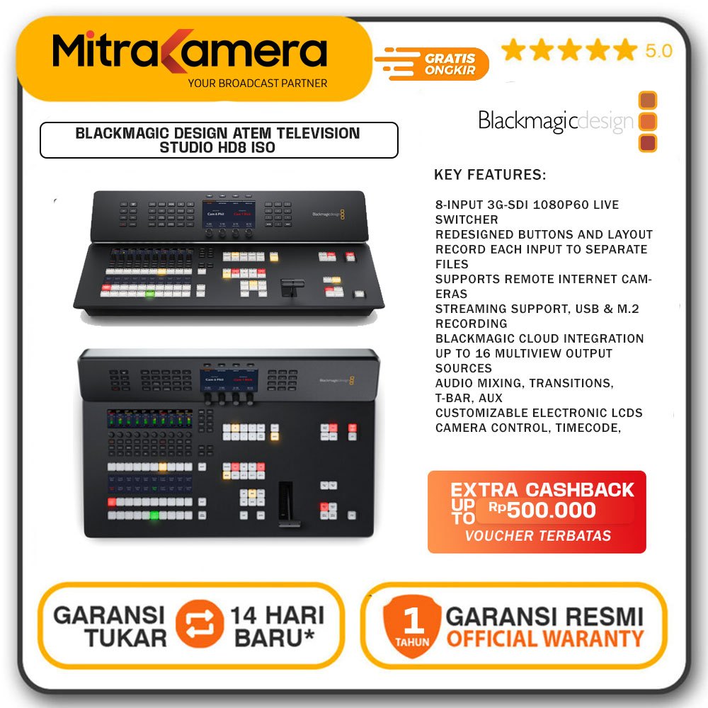Jual Blackmagic Design ATEM Television Studio HD8 ISO 8-Input 3G-SDI ...