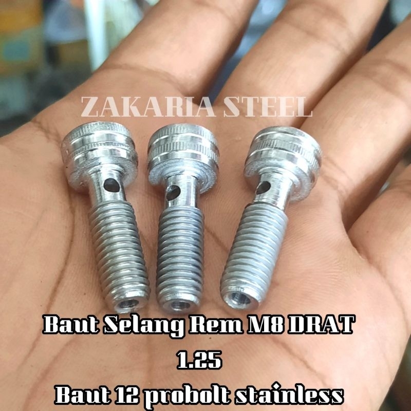 Jual BAUT SELANG REM BANJO M8 BAUT 12 DRAT 1.25 PROBOLT STAINLESS ...