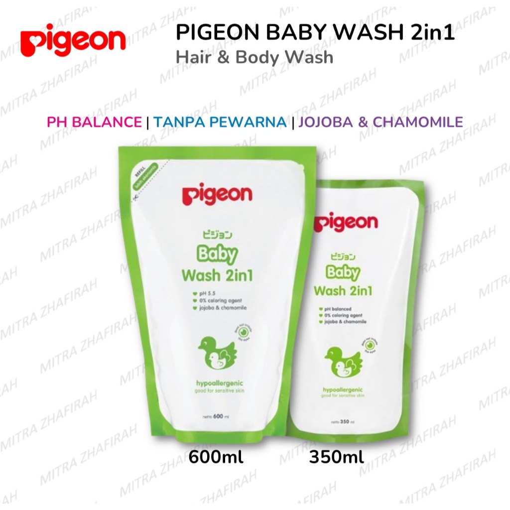 Jual Sabun Cair Bayi Pigeon 2in1 Hair and Body Wash 350ml 600ml Refill ...
