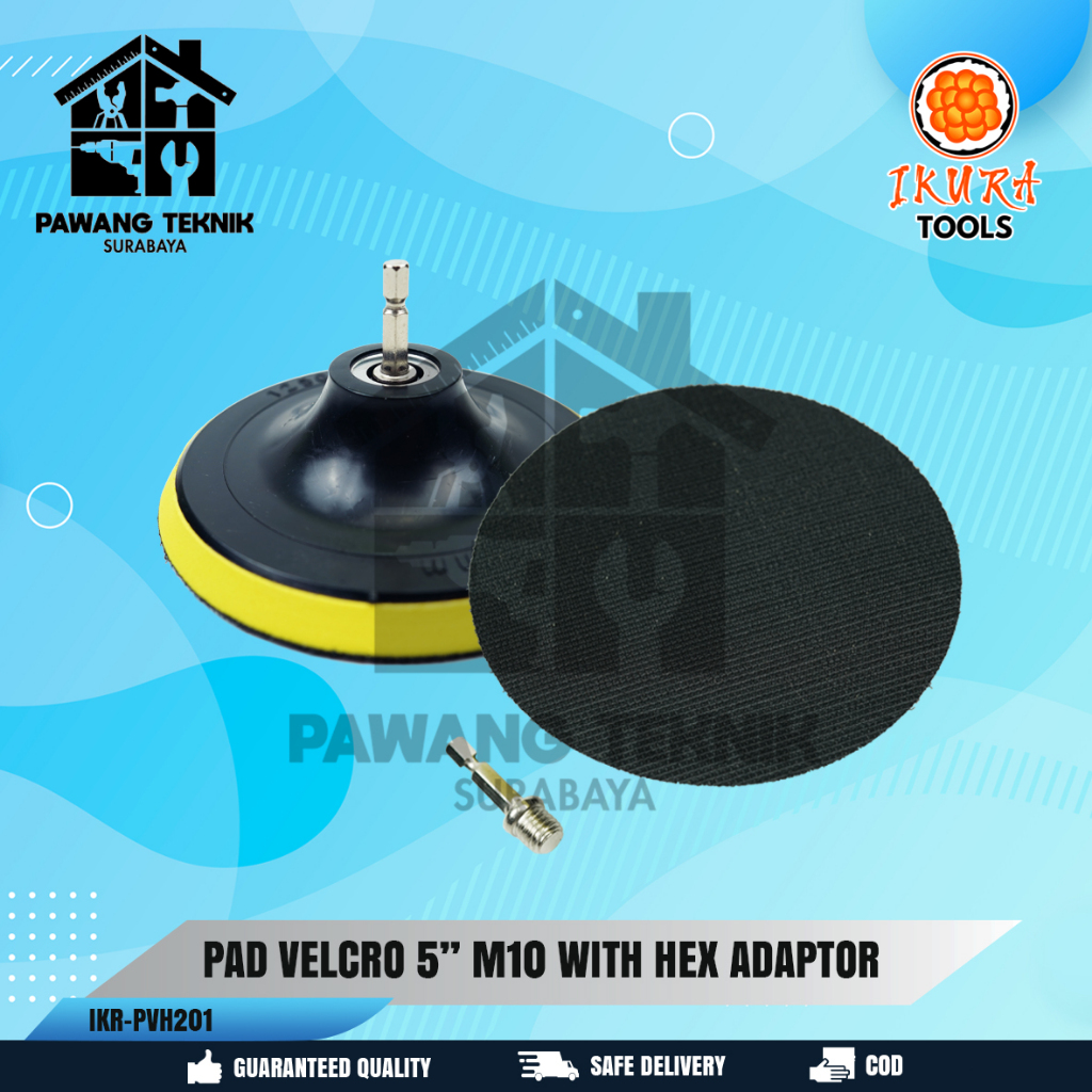 Jual Ikura Tools Backing Pad 5 Inch M10 Dengan Adaptor Hexagon 6MM Pad ...