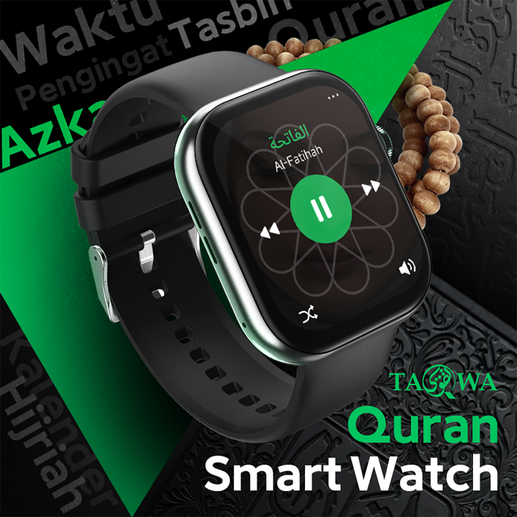 Jual TAQWA Quran Smart Watch | Adzan Reminder | Al-Qur'an | Tasbih | Layar Penuh 2.02" | Custom ...