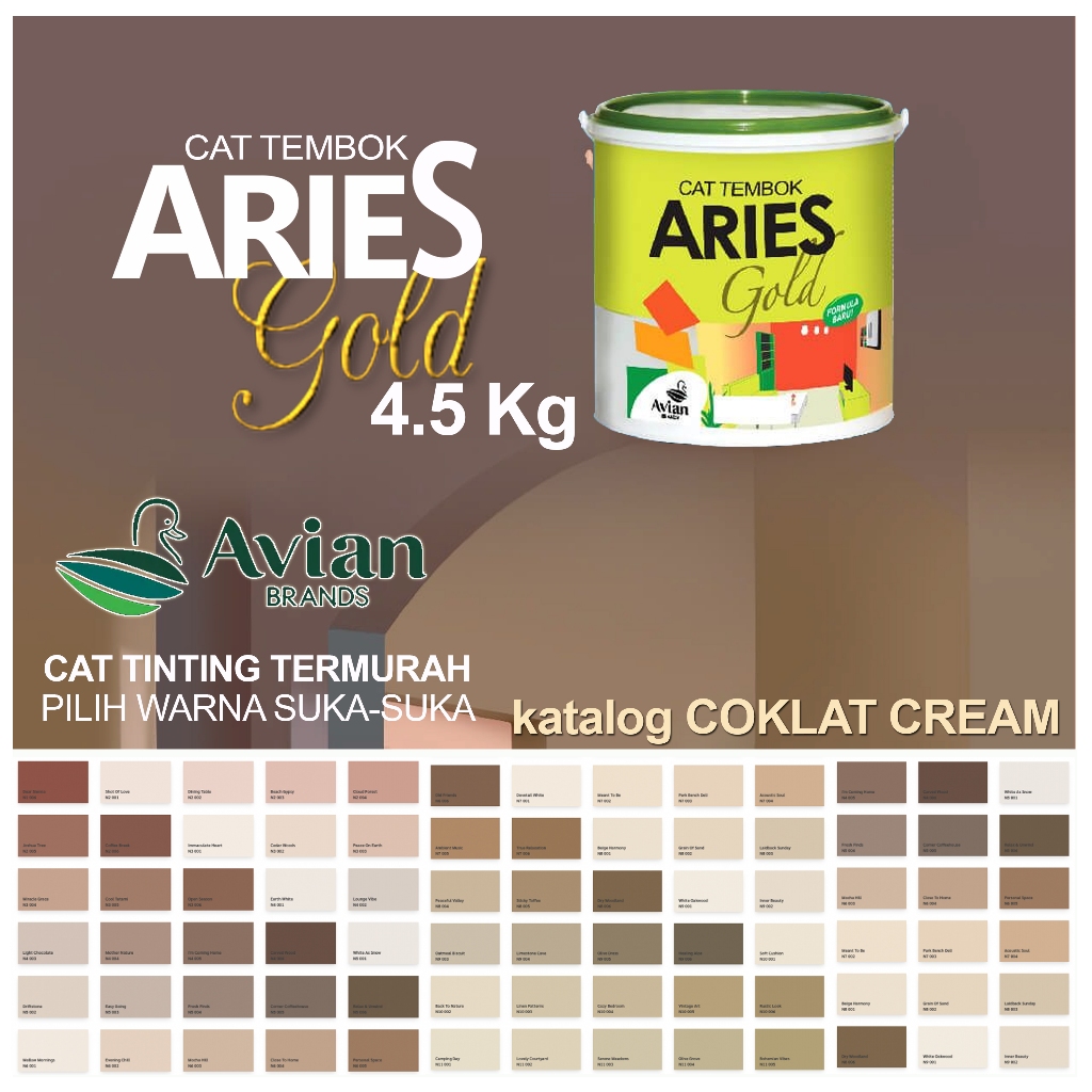 Jual [TINTING] CAT TEMBOK ARIES GOLD 4,5KG TERSEDIA RIBUAN WARNA ...