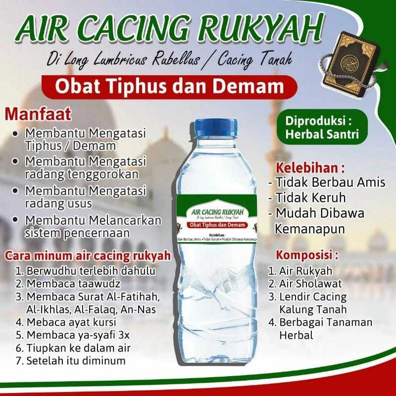 Jual Air Cacing Ruqiah - Air cacing obat demam dan tipes - thypus ...