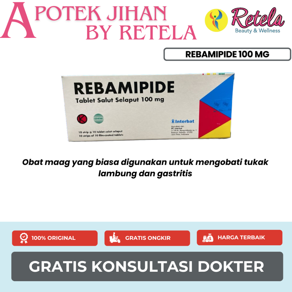 Jual Rebamipide 100 Mg 1Box 100 Tablet Gen-Interbat | Shopee Indonesia