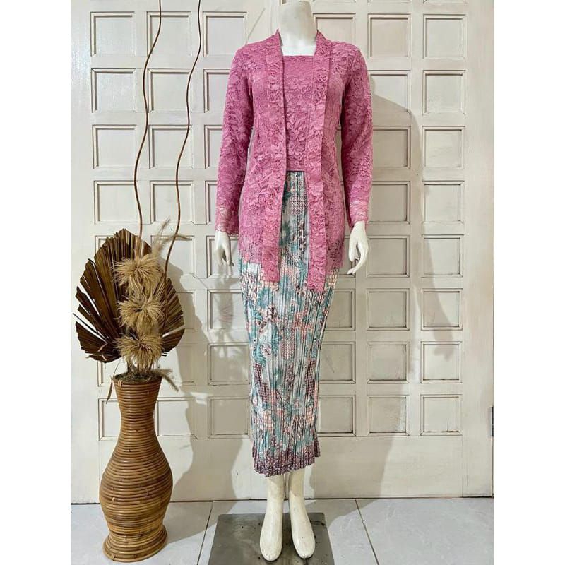Jual setelan kebaya kutu baru modern lengan panjang kutu baru kerah sanghai baju kondangan ...