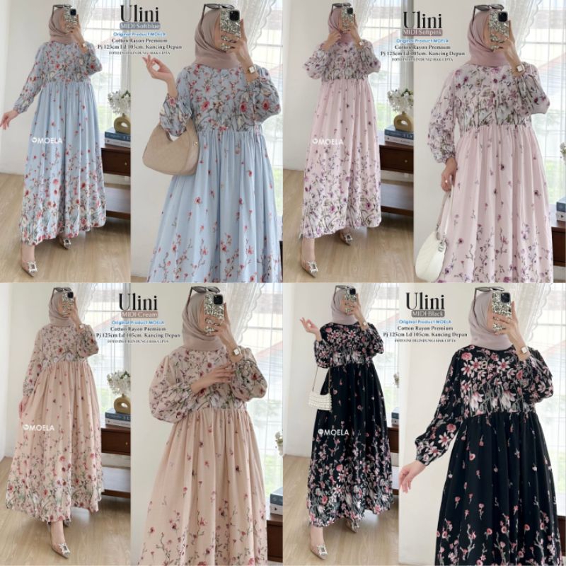 Jual Ulini Midi Dress Gamis Jumbo Allsize Busui Premium Catton Rayon Original Ori Moela Berlabel ...