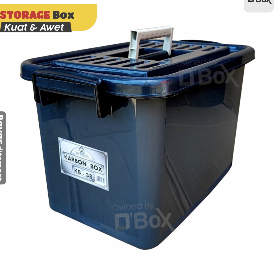 Jual Kreatif Container Box Plastik kb38 Warna Hitam CB 25 Liter ...