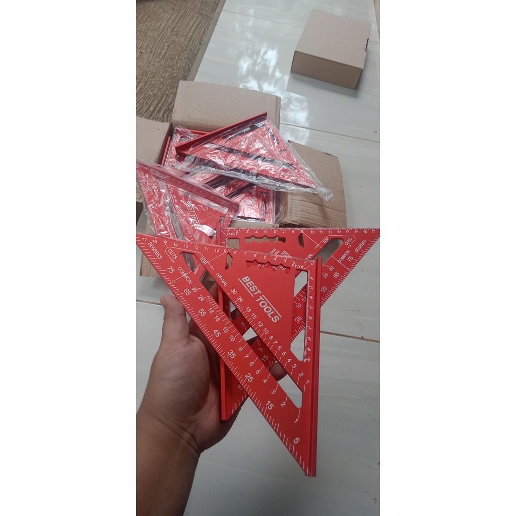 Jual PENGGARIS SIKU SEGITIGA ALUMUNIUM SPEED SQUARE 7 Inch PREMIUM ...