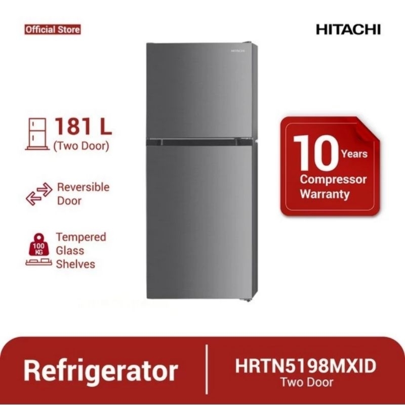Jual KULKAS HITACHI HRTN5198MXID INVERTER 181 L GARANSI RESMI | Shopee ...