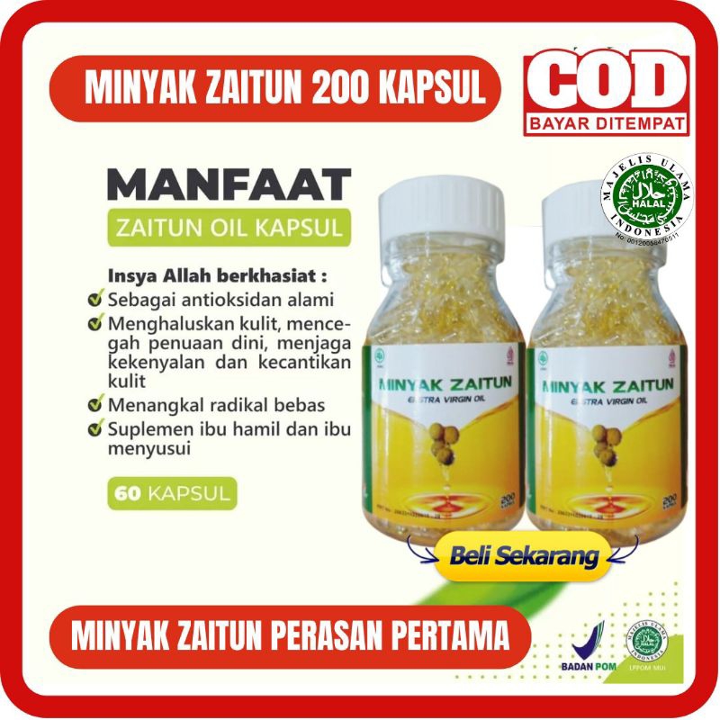 Jual KAPSUL MINYAK ZAITUN ISI 200 - KAPSUL ZAITUN EXTRA VIRGIN OLIVE ...