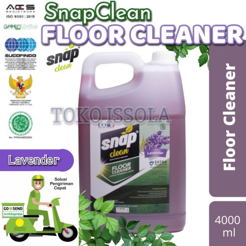 Jual SNAP CLEAN FLOOR CLEANER PEMBERSIH LANTAI LAVENDER 4L | Shopee ...
