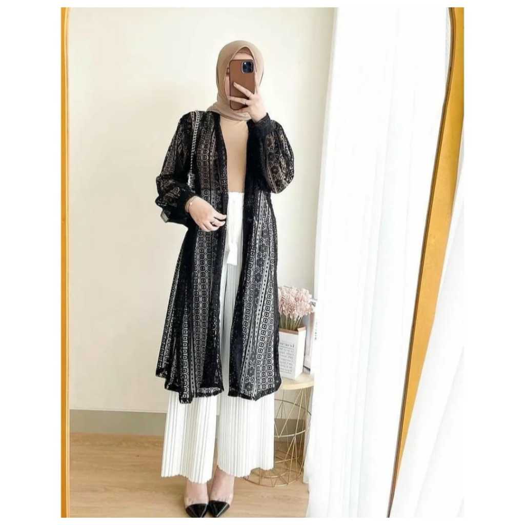 Jual Outer Brokat Kondangan Cardigan Wanita Kekinian Fashion Muslim ...
