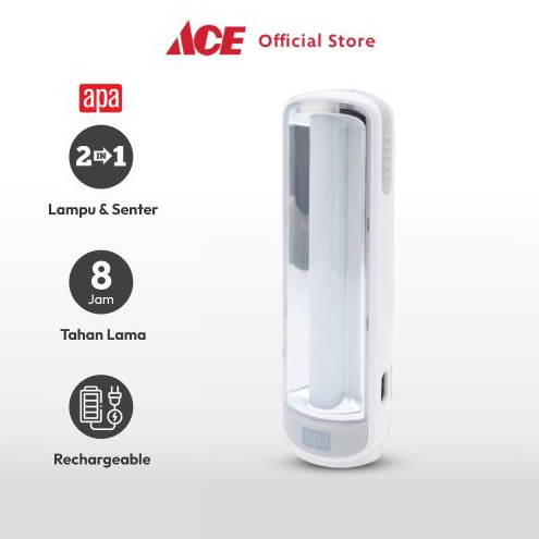 Jual Ace Apa Lampu Darurat Dengan Fungsi Torch 8 W Putih Emergency Lamp ...