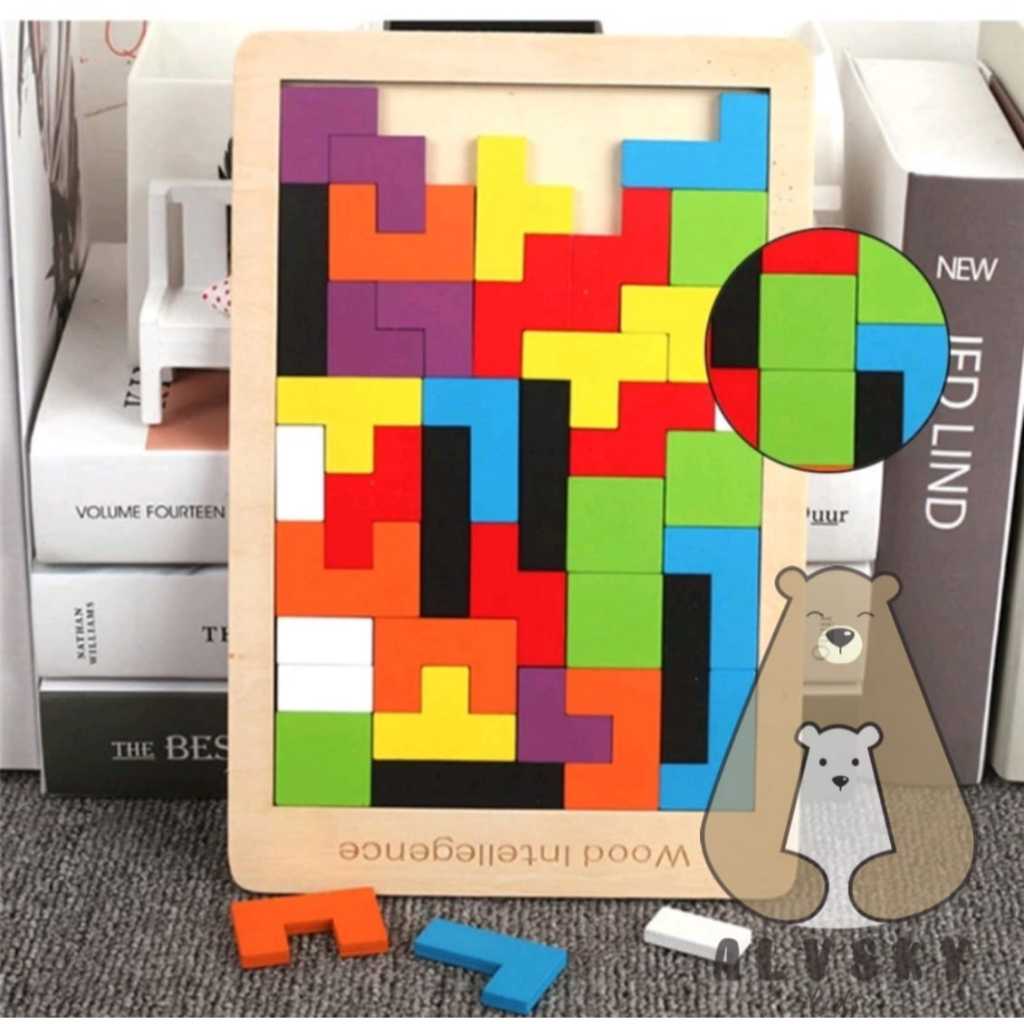 Jual MAINAN PUZZLE TETRIS / MAINAN PUZZLE KAYU TANGRAM / MAINAN RUSSIAN ...