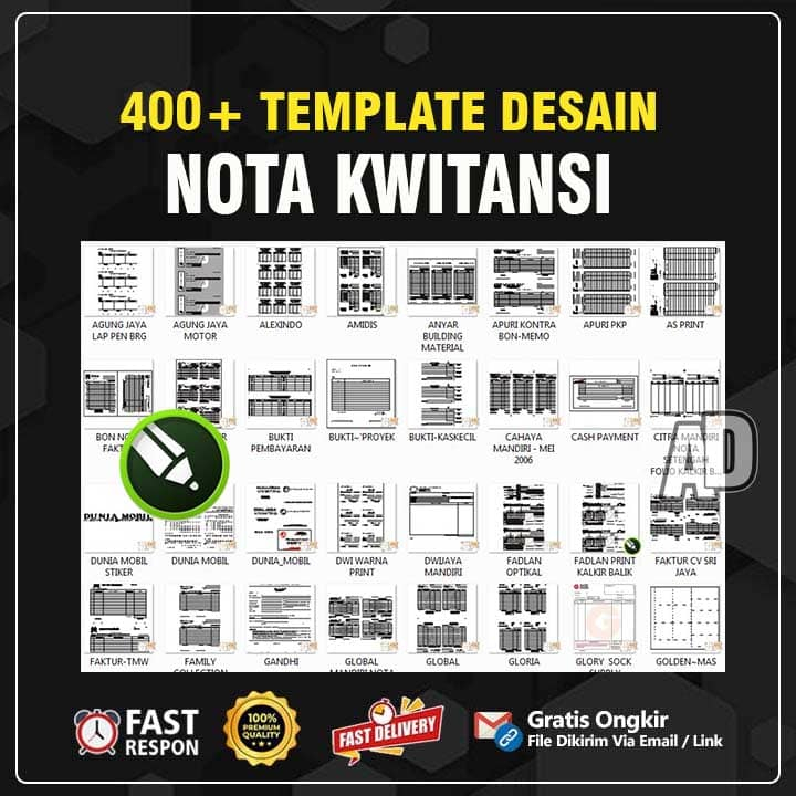 Jual 400+ Nota Faktur Kwitansi Cdr CorelDraw X7 Siap Edit | Shopee ...