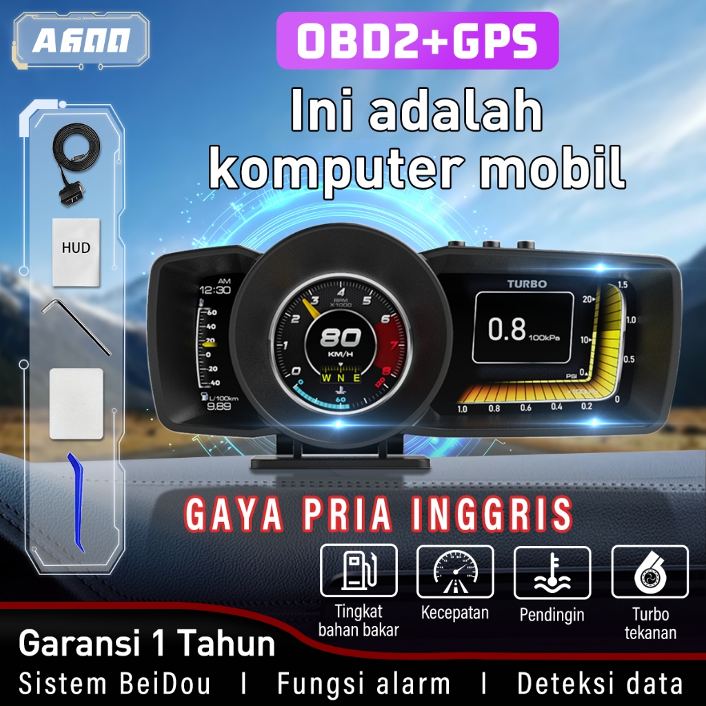 Jual HUD A600 Smart Car Layar Display HD OBD2+GPS HUD Sistem Ganda Smart Gauge Daihatsu Kode ...
