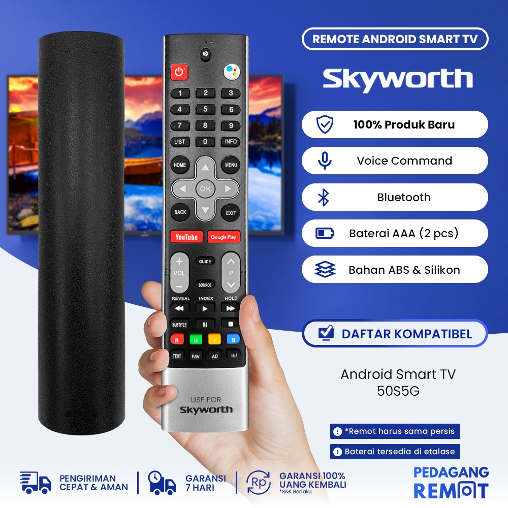Jual Remote TV Skyworth Android Smart TV 50S5G / Remote TV Coocaa LCD ...