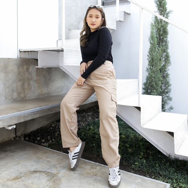 Jual STACIE PANTS POKECT CELANA CARGO WANITA PRIA UNISEX COKSU BLACK ...