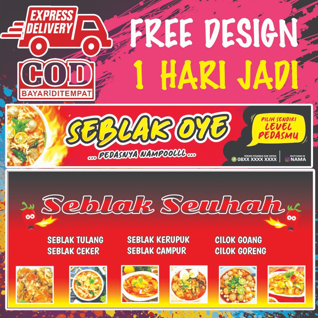 Jual BANNER | SPANDUK SEBLAK | 1 HARI JADI | FREE DESIGN | BISA COD ...