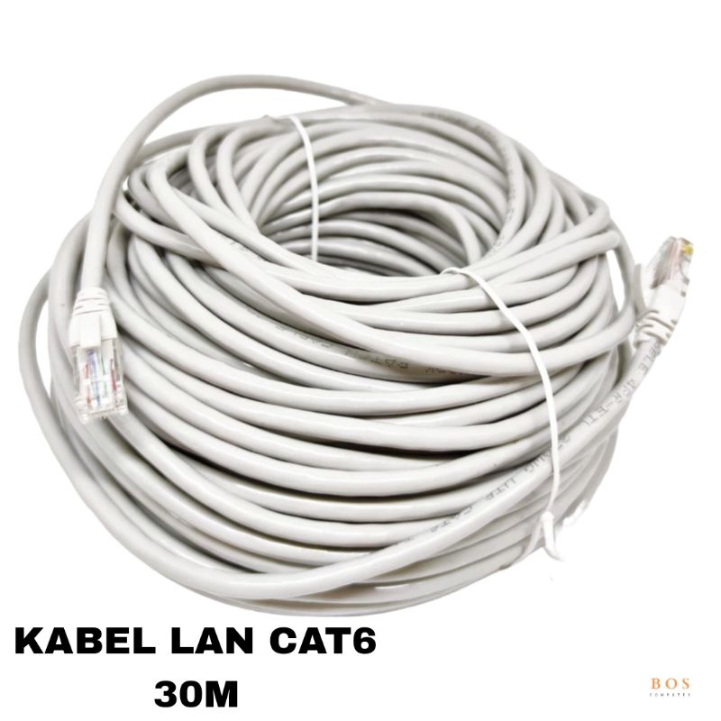 Jual KABEL LAN CAT6 30M / KABEL LAN CAT 6E 30METER HIGH SPEED HQ | Shopee Indonesia