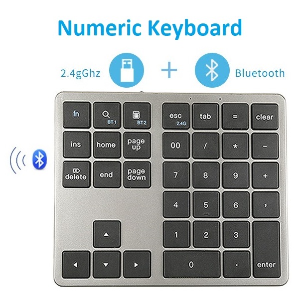 Jual Numeric Keyboard Wireless Bluetooth Dual Mode Kalkulator | Shopee ...