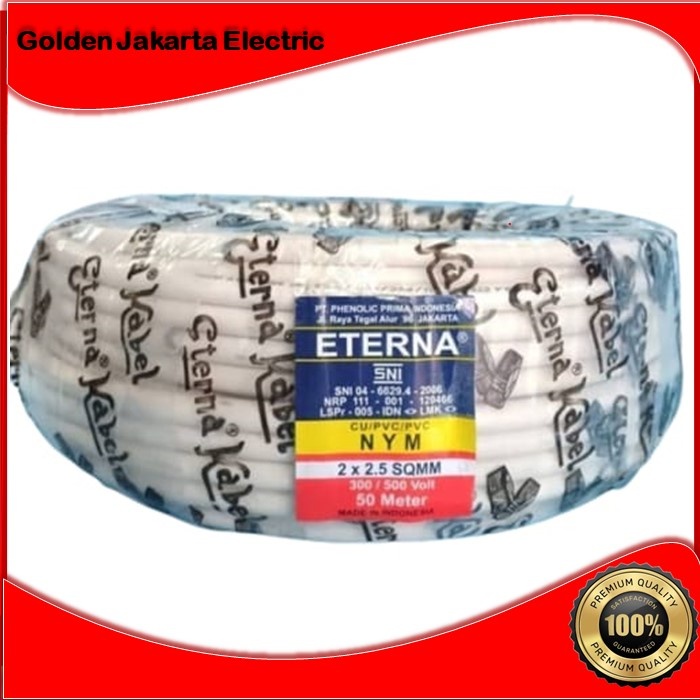 Jual Kabel Eterna NYM 2x2,5 @50m 2x2.5 putih tunggal kawat | Shopee Indonesia
