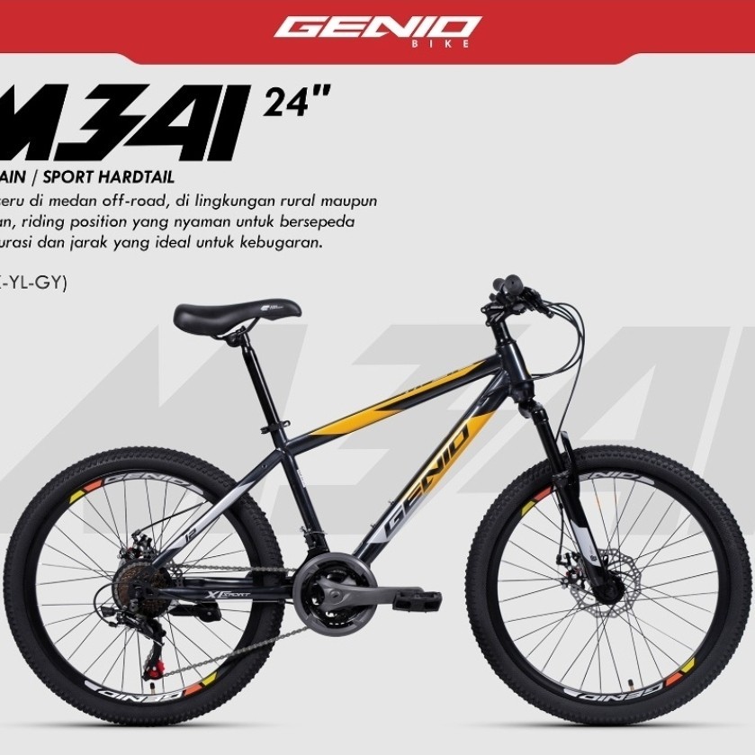 Jual Sepeda gunung mtb 24 inc genio by united 24 speed rem cakram discbrake dewasa dan remaja ...