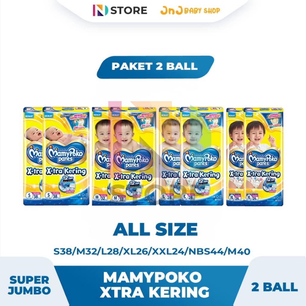 Jual MamyPoko Pants Xtra Kering S38/M32/L28/XL26/XXL24/Perekat NBS44 ...
