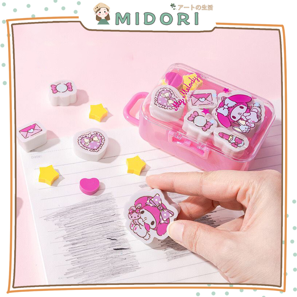 Jual [MIDORI] 1Set SUITCASE ERASER KOPER Cartoon Cute Kuromi ...