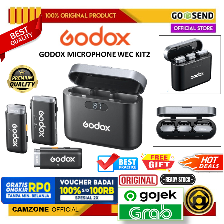 Jual Godox WEC Kit-2 Wireless Microphone Godox WEC Kit2 2.4GHz Godox ...