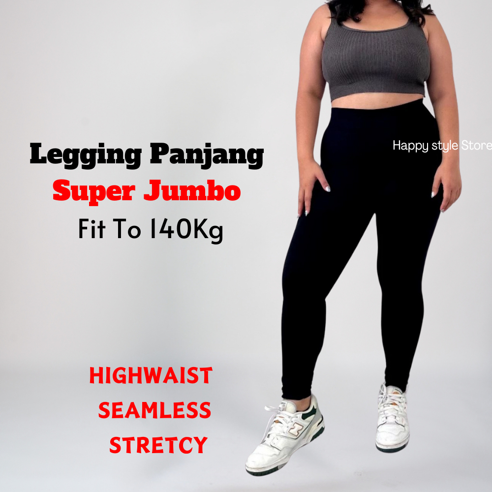 Jual Legging Panjang Tebal Super Jumbo muat BB 60-140KG / Legging Plus Size hitam 7XL | Shopee ...