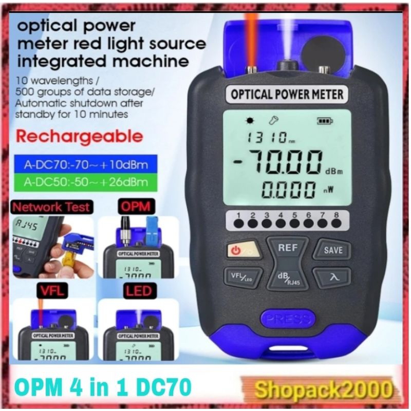 Jual Optical Power Meter 4 in 1 DC70 / OPM Fiber Optical Cable Tester ...