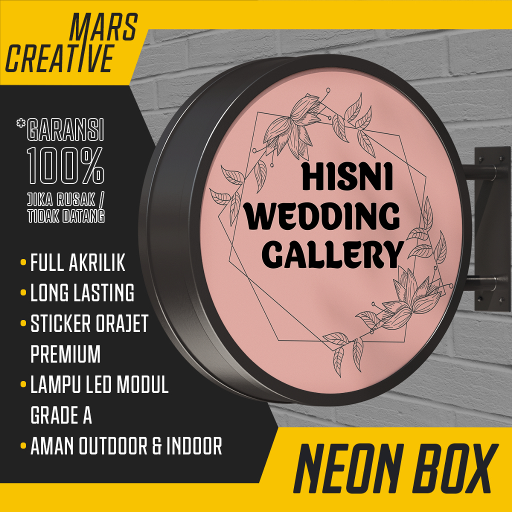 Jual NEON BOX BAHAN FULL AKRILIK VARIASI PERSEGI UKURAN 40X60 CM ...