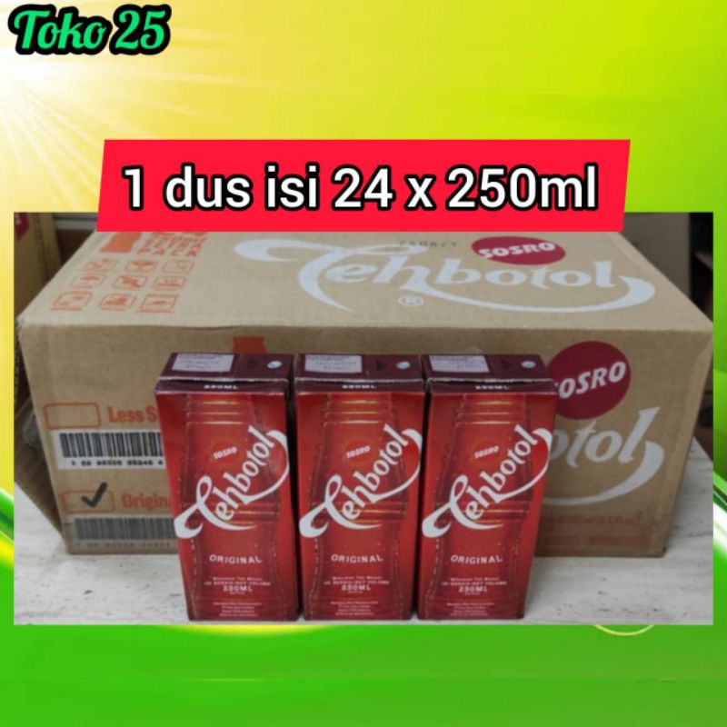 Jual Teh botol sosro kotak 1 dus isi 24x250ml utk cargo mak 2 dus y kaka | Shopee Indonesia