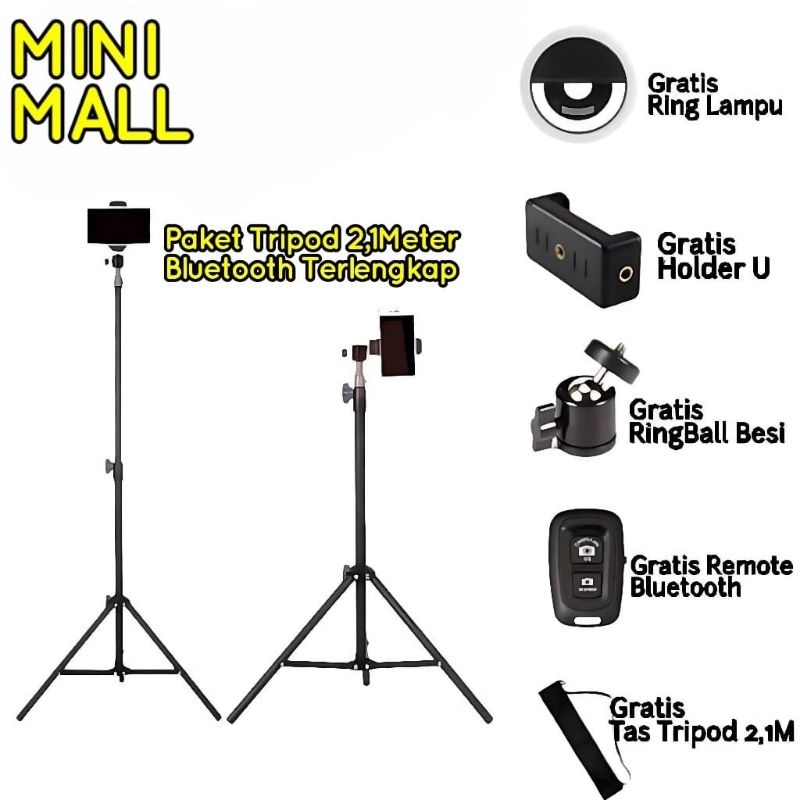 Jual Tripod Hp Handphone 2 Meter B60 Potrait Foto Video Landscape 360 Derajat Live Streaming ...