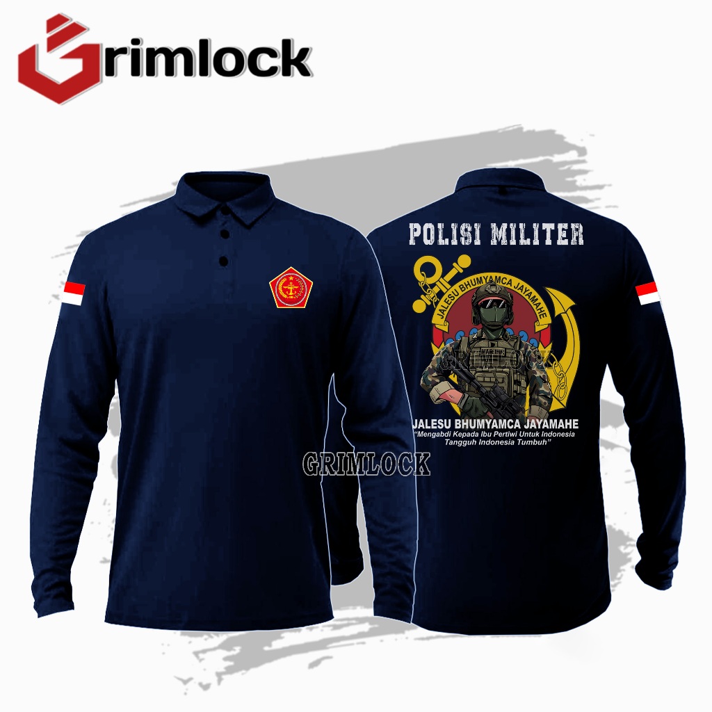 Jual Kaos Polo Shirt Pom Tni / Polisi Militer / Pomal / Angkatan Laut / Tangan Pendek / Tangan ...