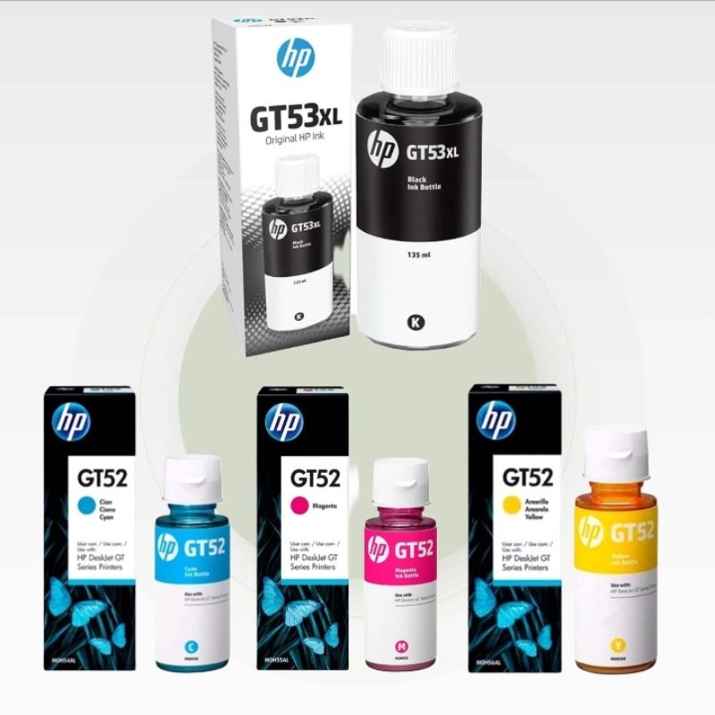 Jual Paket Tinta Hp GT53xl + GT52 Colour ( C M Y ) Original | Shopee ...