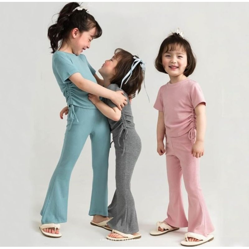 Jual Setelan anak korean style cutbray serut/Baju anak perempuan trend ...