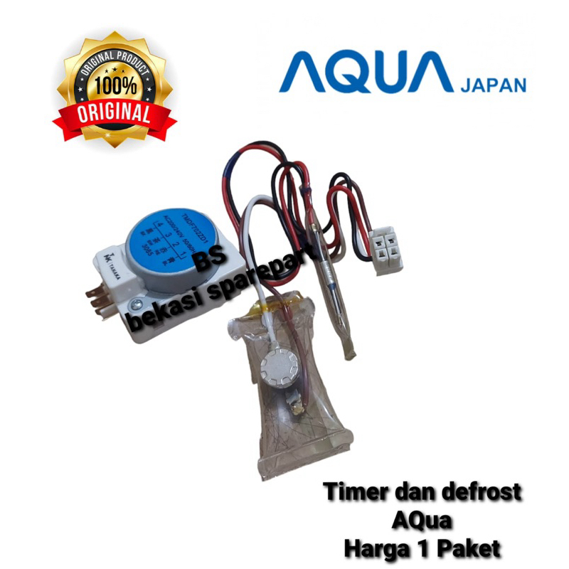 Jual [ 1 set ]Timer defrost bimetal fuse Kulkas AQUA 2 pintu | Shopee ...