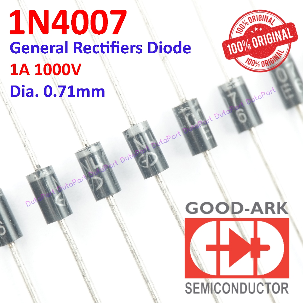 Jual DIODA 1N4007 1A 1000V ORIGINAL GOOD-ARK KAKI TEBAL 0.71MM IN4007 ...