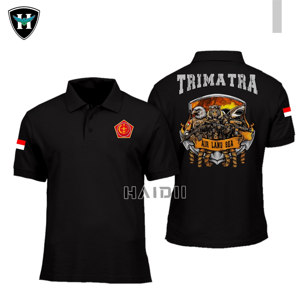 Jual Kaos Polo Trimatra / Pom Tni / Air Land Sea / Tangan Pendek ...