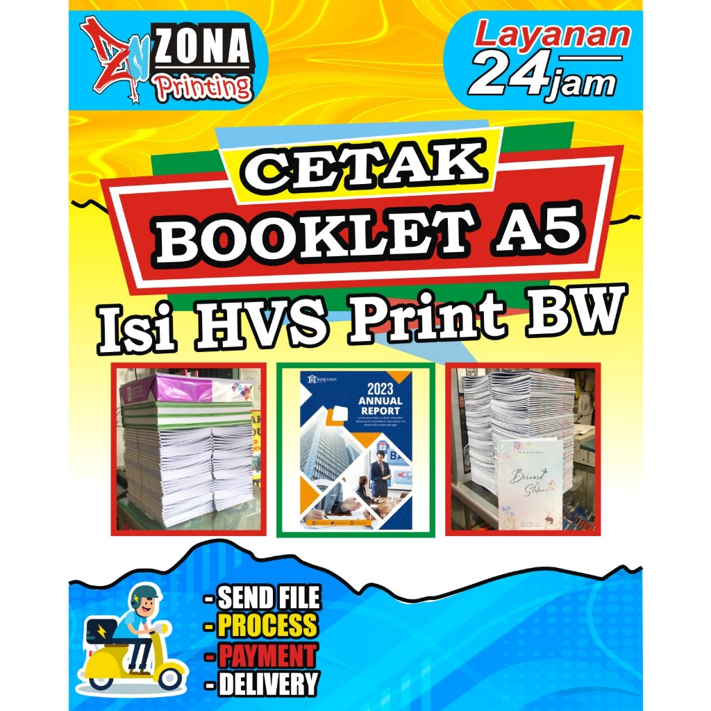 Jual Cetak Booklet A5 Premium/ Print buku isi HVS/ staples tengah A5 ...