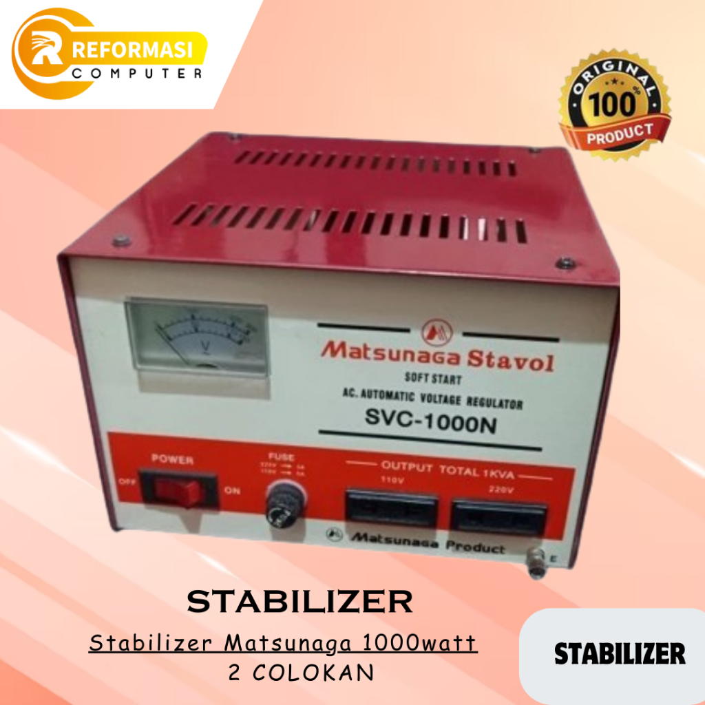 Jual MATSUNAGA Stabilizer Matsunaga 1000watt 1000 Watt 1000w Stavol Svc 1000n | Shopee Indonesia