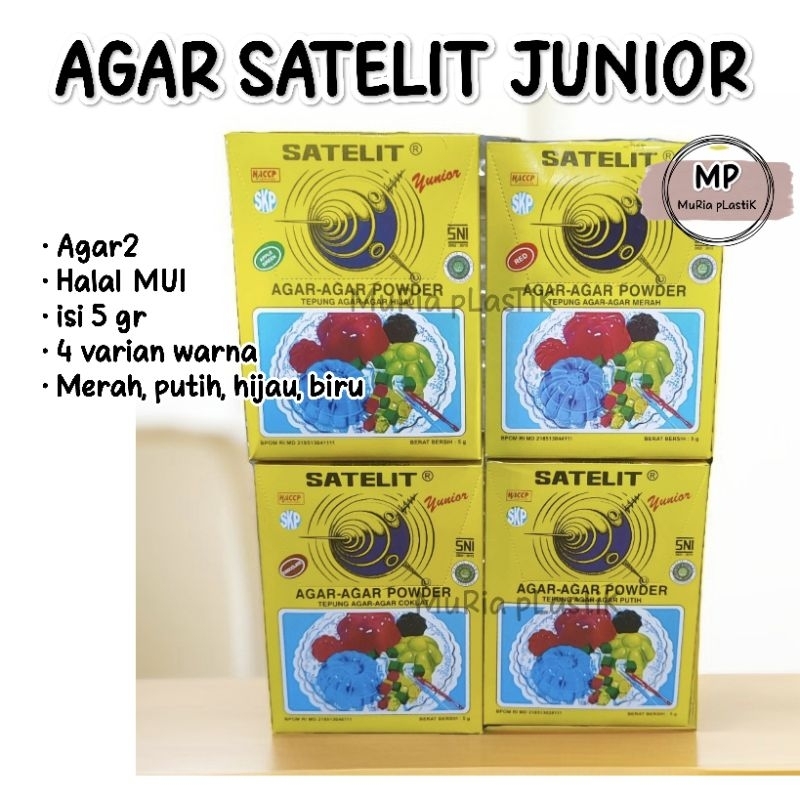 Jual Agar agar Satelit Junior/agar bubuk instan perbox isi 12 | Shopee Indonesia